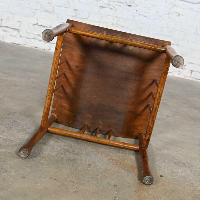 Vintage Egyptian Revival Handmade Wood Thebes Stool For Sale at 1stDibs