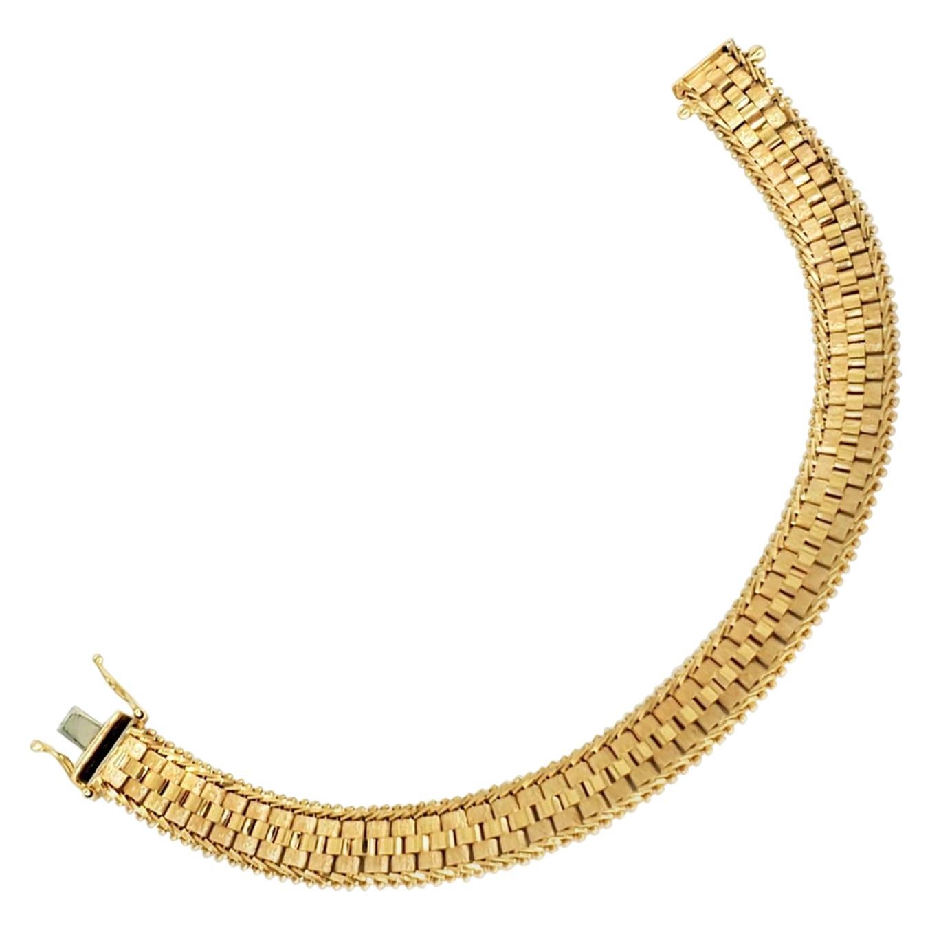 Vintage Elegant Rolex Style Bark Design Rose Gold Bracelet For Sale At vintage-elegant-rolex-style-bark-design-rose-gold-bracelet-for-sale-at