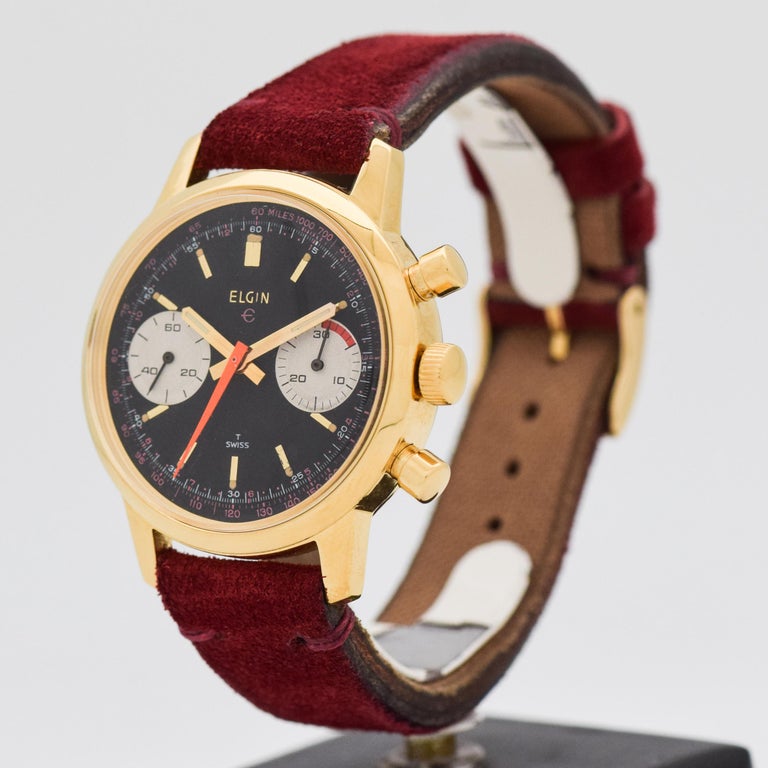 Vintage Elgin Chronograph Yellow Gold-Plated and Base Metal Watch ...