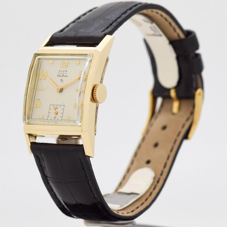 Vintage Elgin Deluxe Rectangular-Shaped Watch, 1948 For Sale at 1stDibs ...