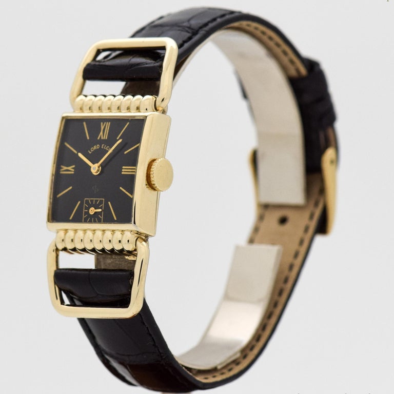 Vintage Elgin Driver's Watch with a Black Dial, 1950 For Sale at 1stDibs
