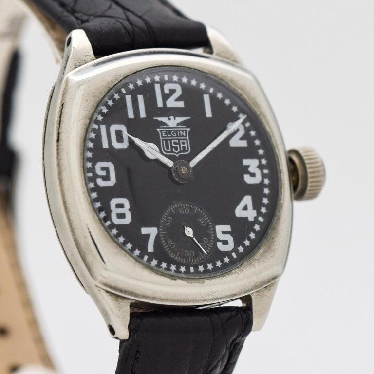 Vintage Elgin WWI Era Military Endurance Base Metal Watch, 1918 at 1stDibs