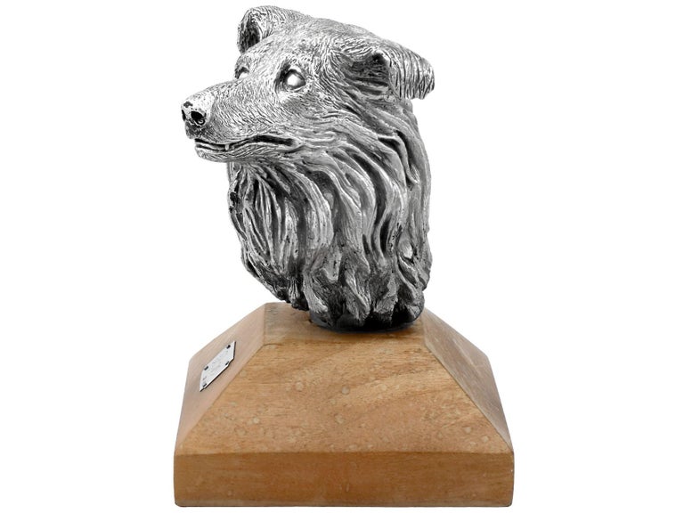 Vintage Scottish Sterling Silver Dog Paperweight For Sale at 1stDibs