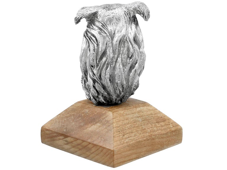 Vintage Scottish Sterling Silver Dog Paperweight For Sale at 1stDibs