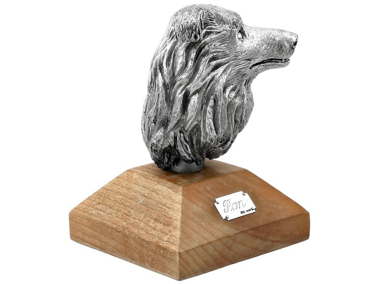 Vintage Scottish Sterling Silver Dog Paperweight For Sale at 1stDibs