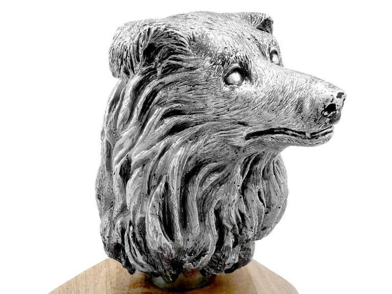 Vintage Scottish Sterling Silver Dog Paperweight For Sale at 1stDibs