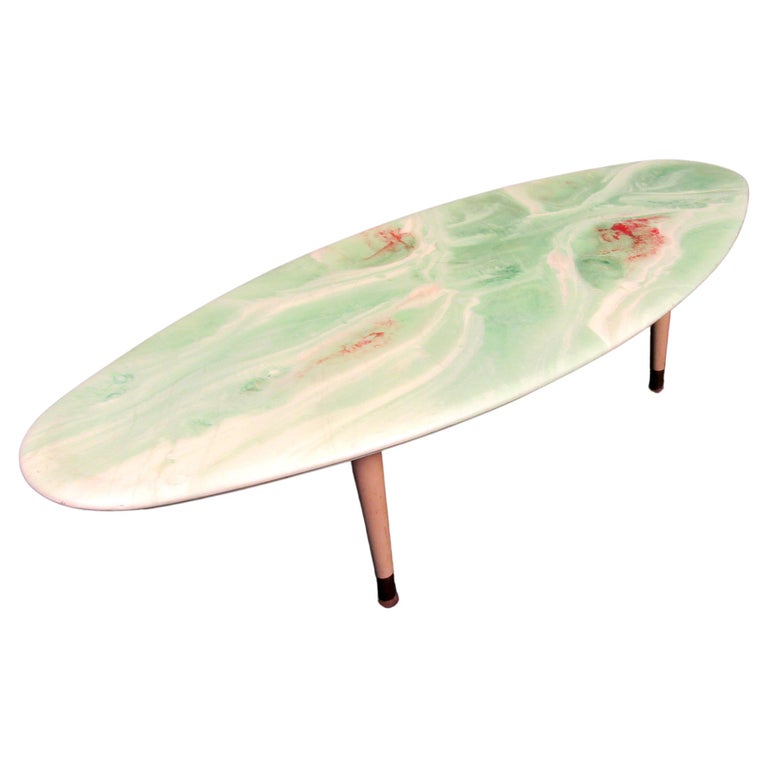 Vintage Elliptical Swirl Resin Table at 1stDibs