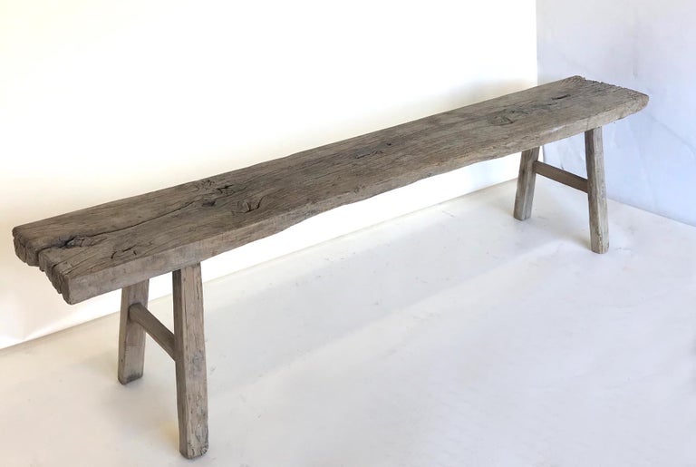 Vintage Elm Bench at 1stDibs