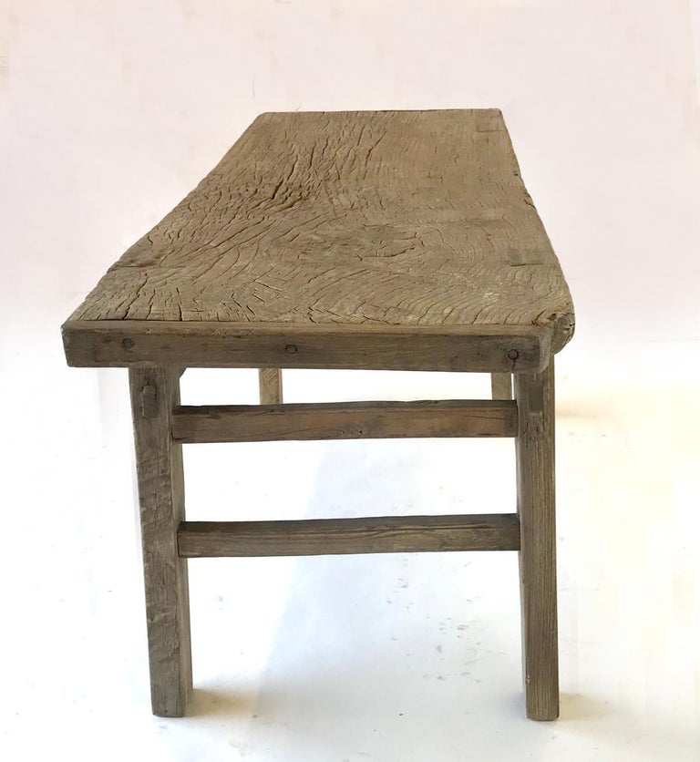 Vintage Elm Bench at 1stDibs