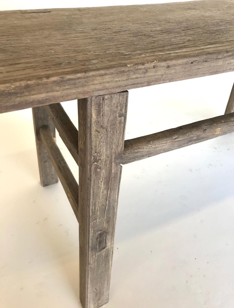Vintage Elm Bench at 1stDibs