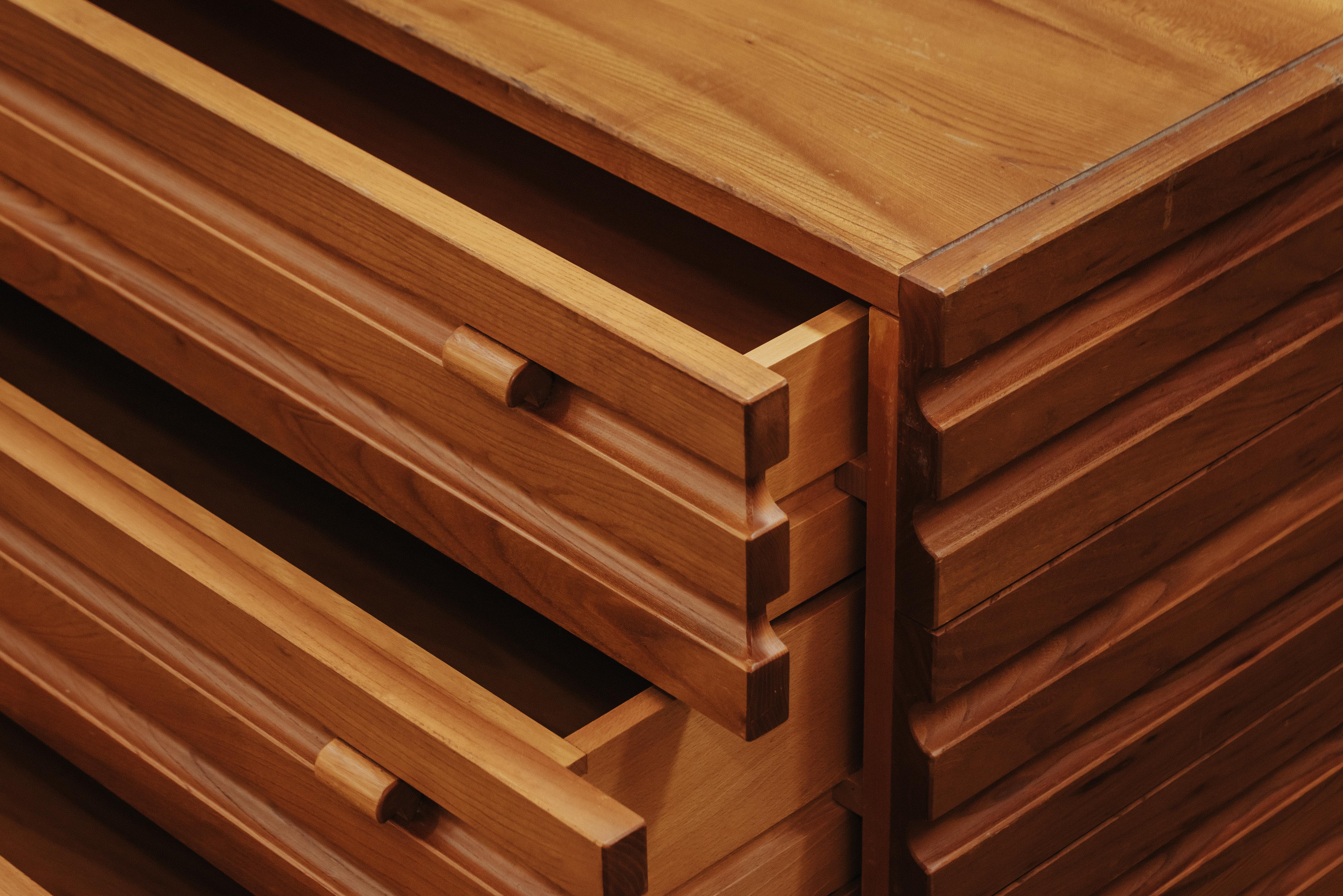 Vintage Elm Chest Of Drawers From France, Circa 1960 For Sale at 1stDibs