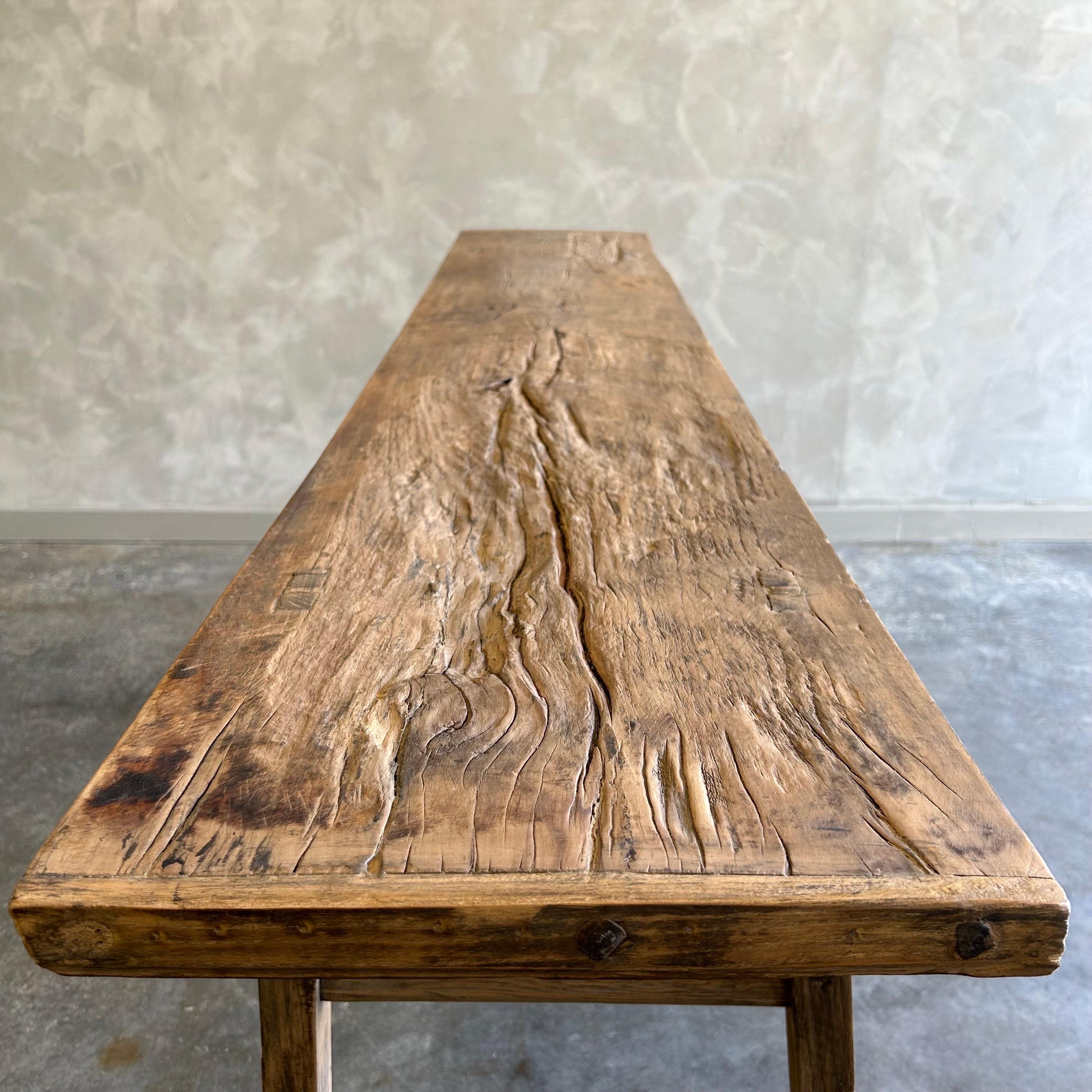 Vintage Elm Wood Console Table For Sale at 1stDibs | elm console