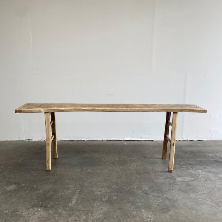 Vintage Elm Wood Rustic Console Table For Sale at 1stDibs | elm wood ...
