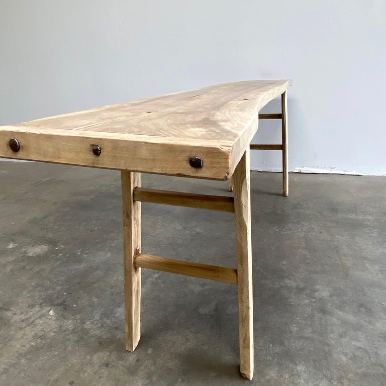 Vintage Elm Wood Rustic Console Table For Sale at 1stDibs | elm wood ...