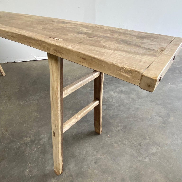 Vintage Elm Wood Rustic Console Table For Sale at 1stDibs | elm wood ...