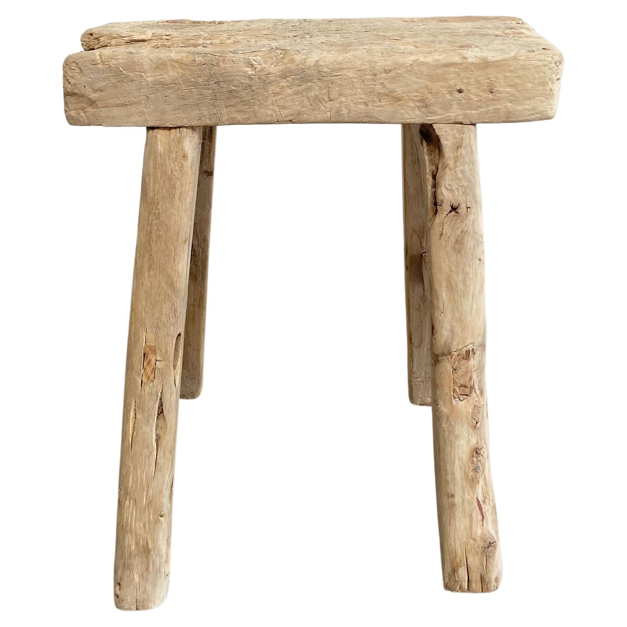 Set of 14 Vintage Wooden Elm Rustic Timber Rectangular Stools, 1960s ...