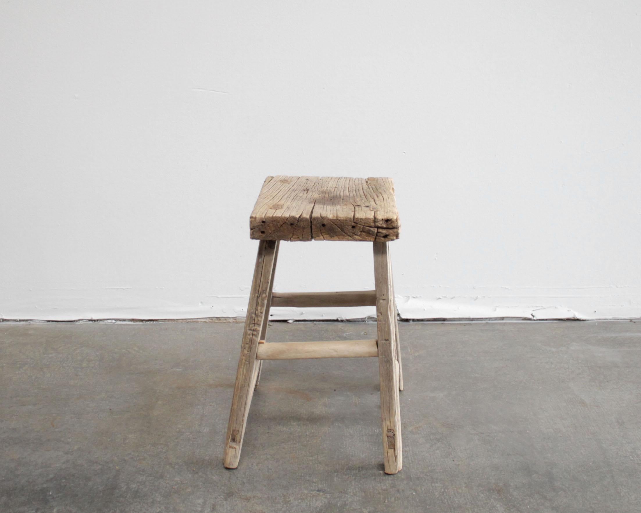 Vintage Elm Wood Stool at 1stDibs | vintage elm stool