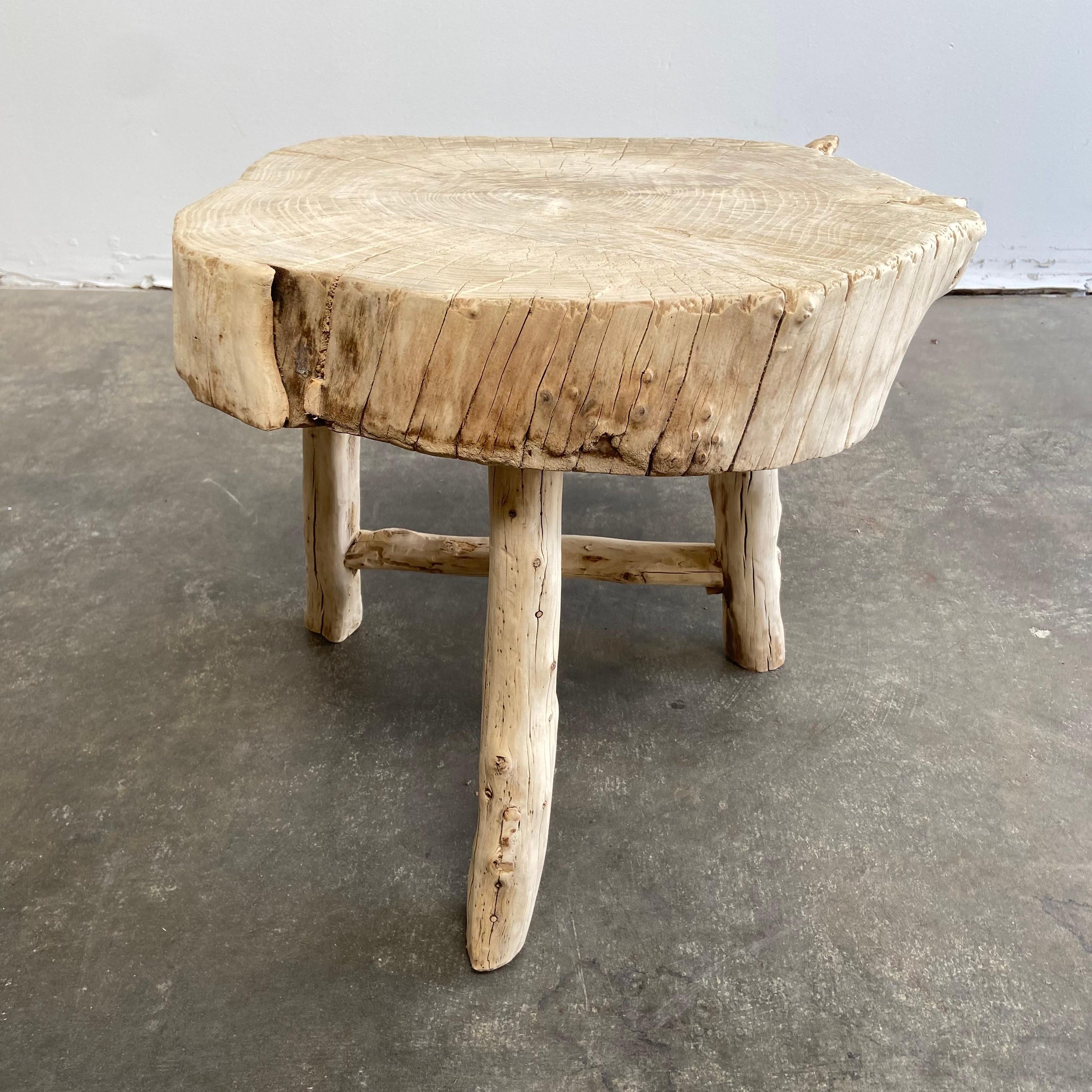 Vintage Elm Wood Stump Side Table at 1stDibs