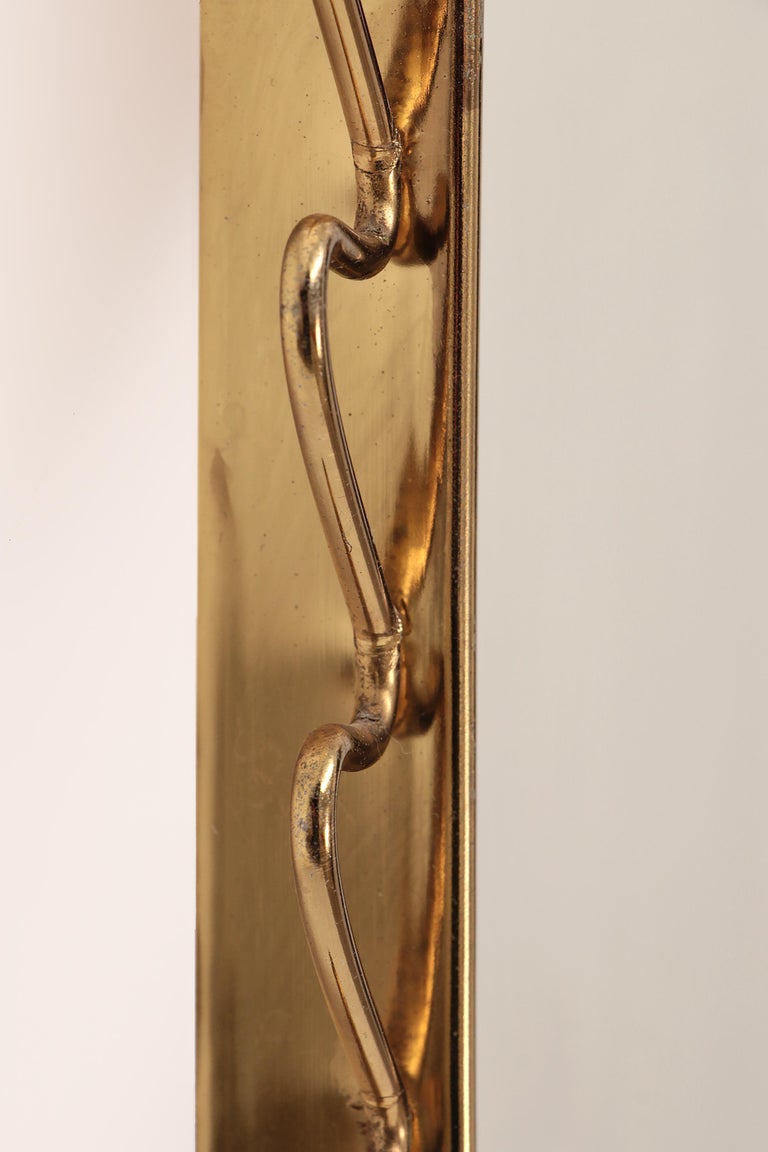 Vintage Elongated Mirror with Ornate Brass Edge, 1960s For Sale at 1stDibs