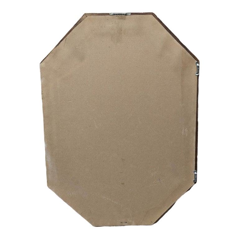 Vintage Elongated Octagonal Gold Wall Mirror For Sale at 1stDibs