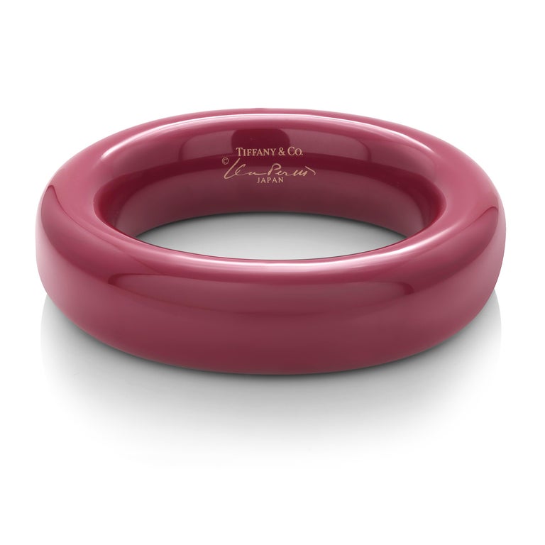 Elsa Peretti for Tiffany and Co Red Lacquer Bangle Bracelet For Sale at ...