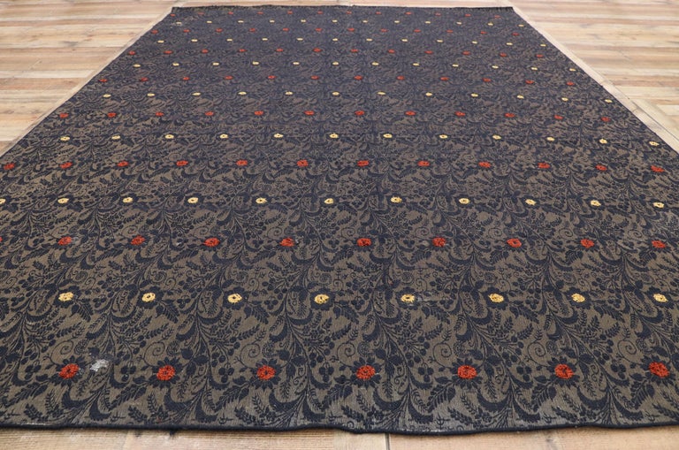 Vintage Embroidered Silk Rug with Victorian Gothic Style For Sale at ...