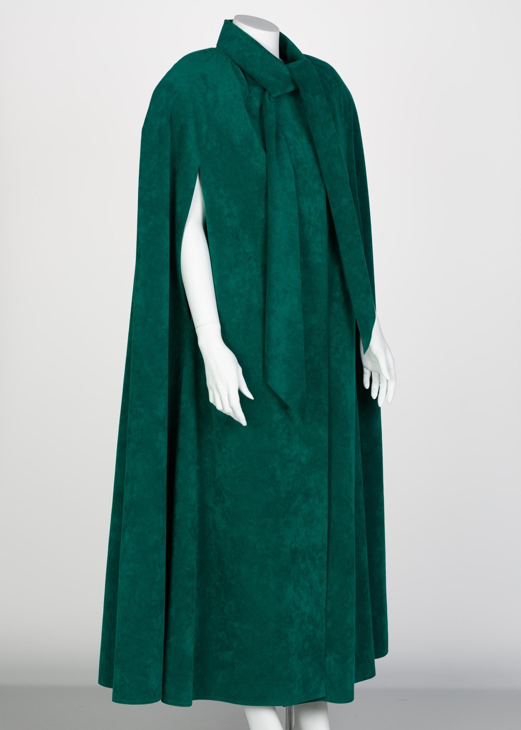 Vintage Emerald Green Ultrasuede Halston Style Cape, 1970s at 1stDibs ...