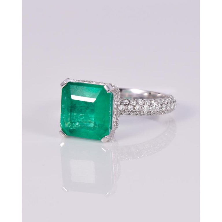 Customizable Vintage Emerald Statement Ring, Natural Emerald Engagement ...