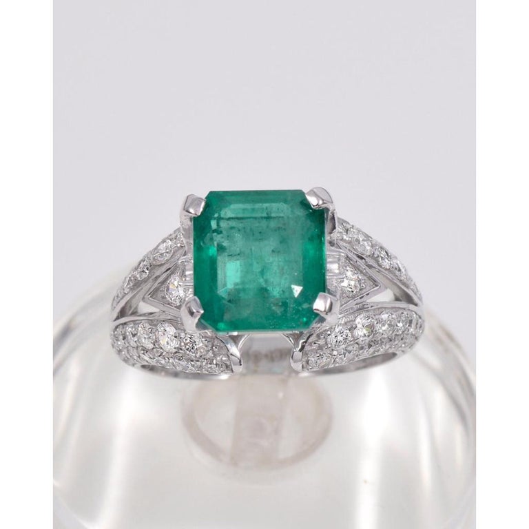 Customizable Vintage Emerald Statement Ring, Natural Emerald Engagement ...