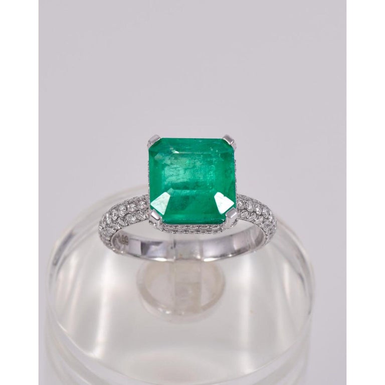 Customizable Vintage Emerald Statement Ring, Natural Emerald Engagement ...