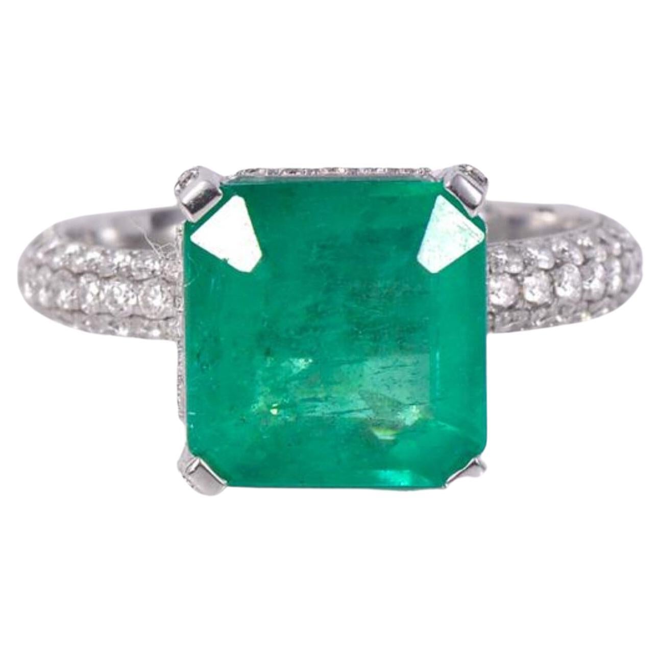 Customizable Big Emerald Statement Ring, Natural Emerald Engagement ...