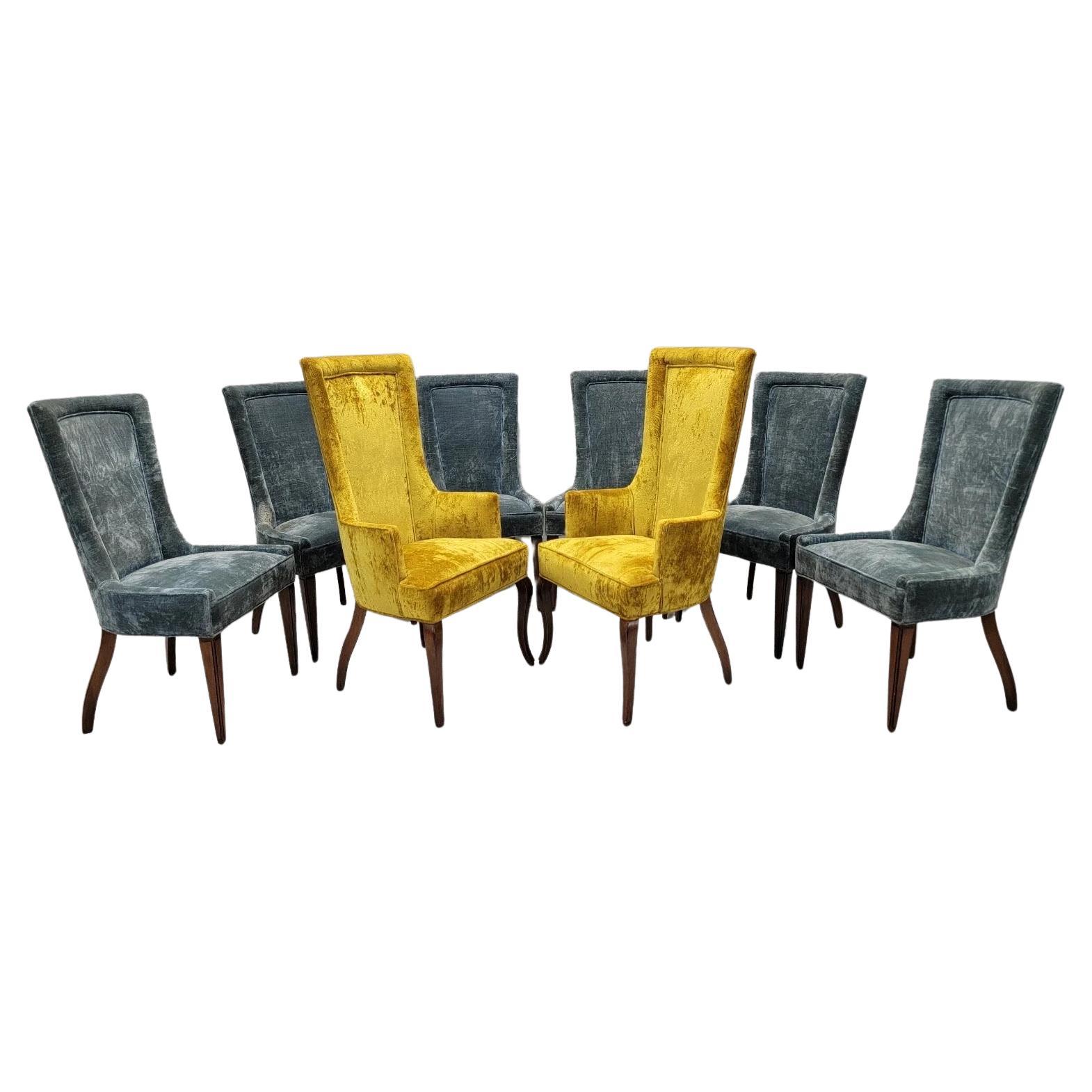 Set of Eight Empire Style Flame Mahogany Dining Chairs at 1stDibs
