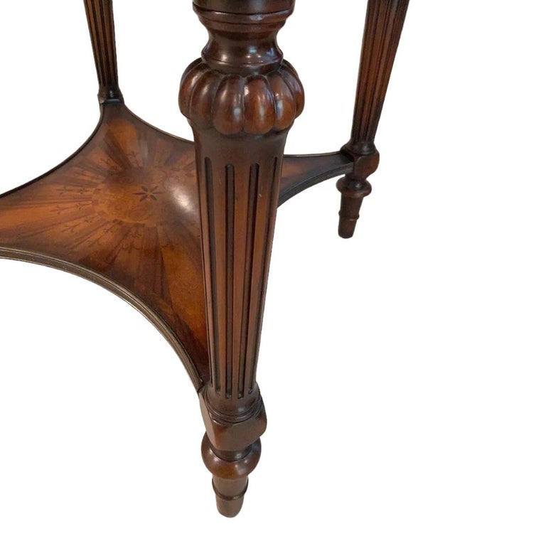 Vintage Empire Style Round Center Table with 2 Drawers For Sale at 1stDibs