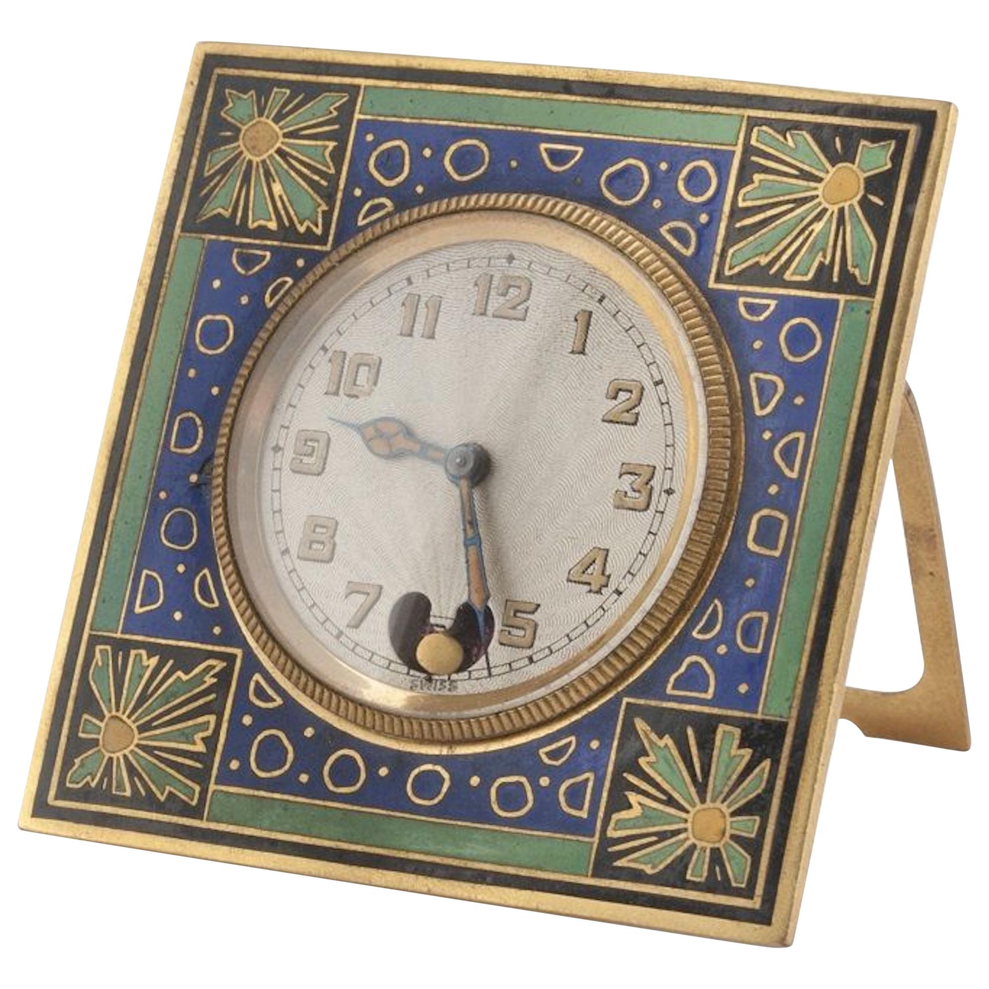 Antique Russian vermeil and enamel table clock For Sale at 1stDibs ...