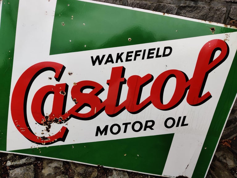 Vintage Enamel Castrol Sign, 1960s For Sale at 1stDibs | vintage ...