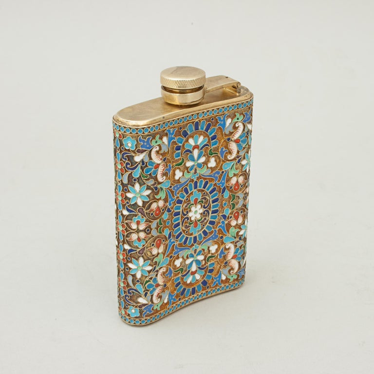 Vintage Enamel Cloisonné Hip Flask, Russian at 1stDibs | vintage hip ...