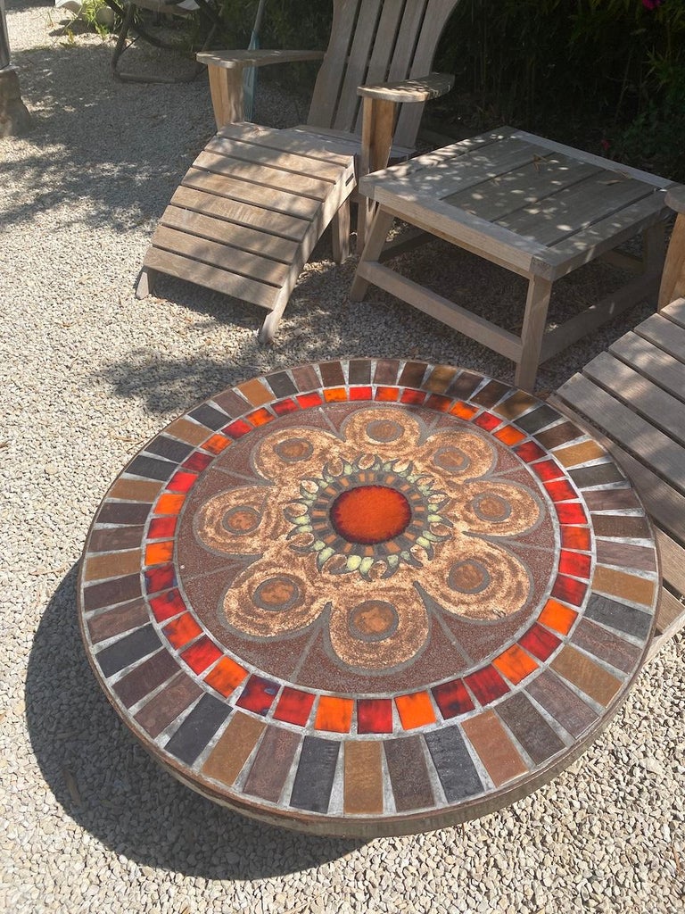 Vintage Enamelled Lava Coffee Table Max and Dominique Picard 1960 at ...