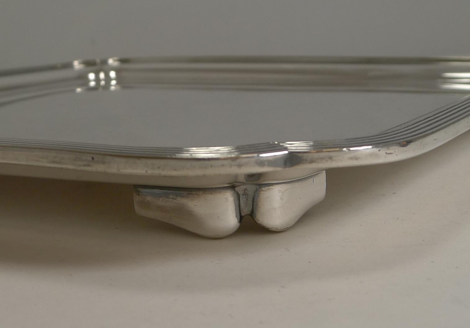 Vintage English Art Deco Silver Plated Square Salver / Tray by ...