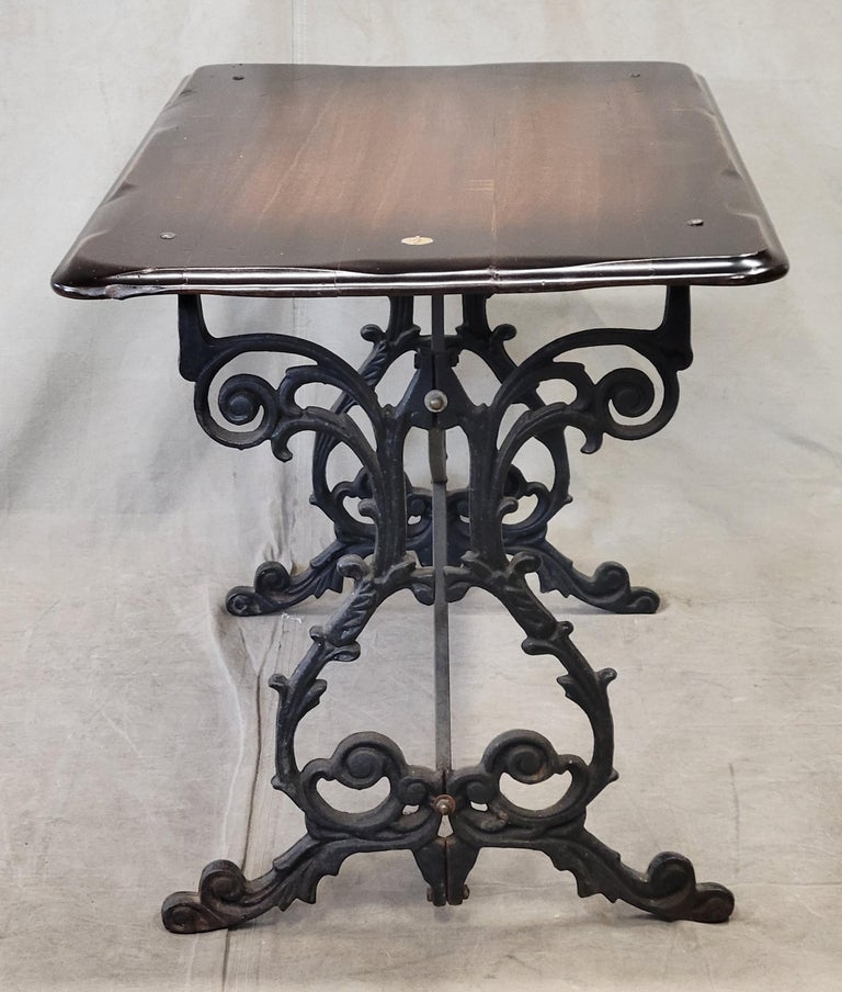 Vintage English Authentic Pub Table on a Cast Iron Base With Number 2 ...