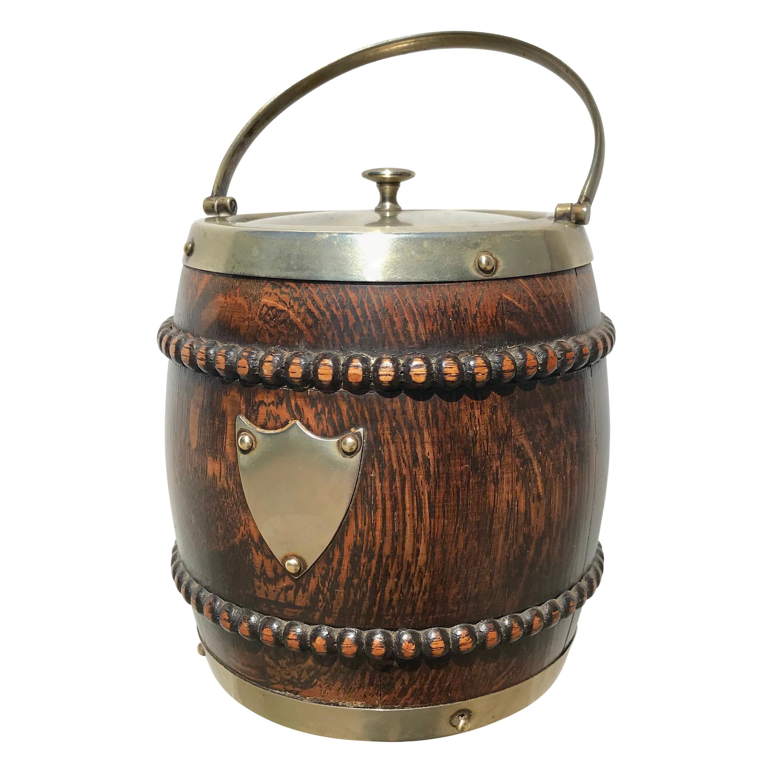 Vintage English Biscuit Barrel of Oak at 1stDibs