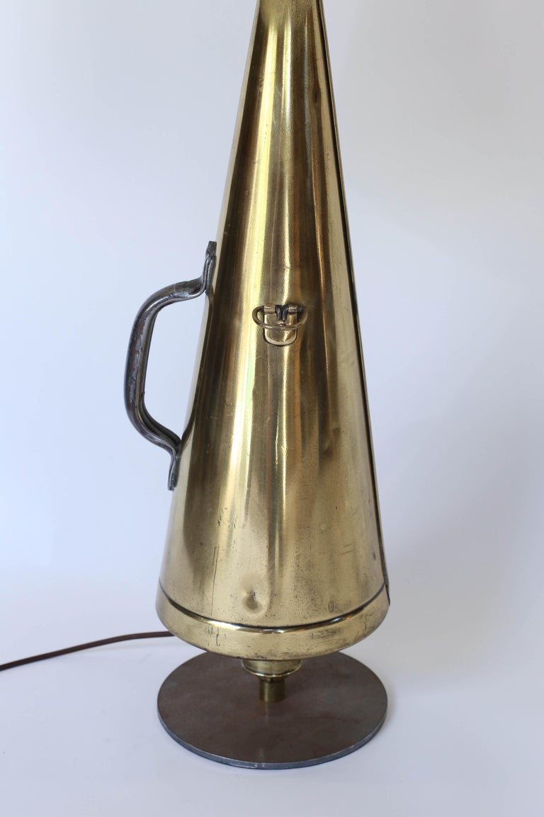 Vintage English Brass Megaphone Table Lamp at 1stDibs