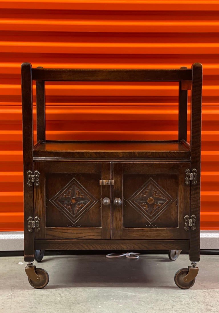 Vintage English Cart Table on Casters, Uk Import For Sale at 1stDibs