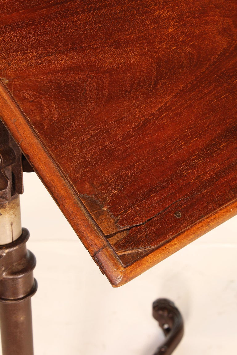 Vintage English Cast Iron Tilt-Top Hospital Bedside Invalid Serving ...