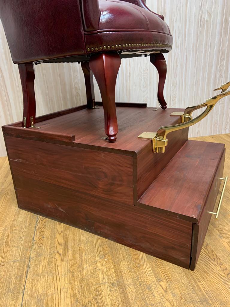 Vintage English Chesterfield Style Tufted Leather Chair on a Shoe Shine ...
