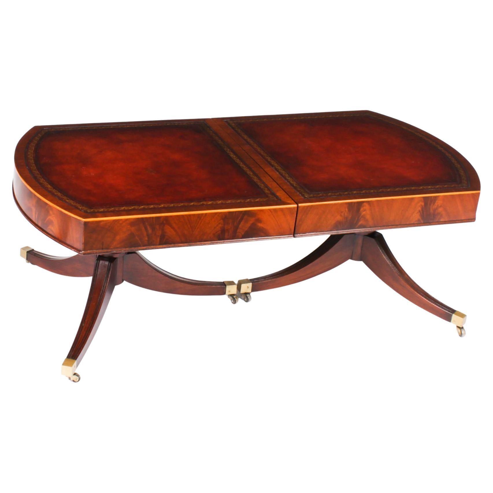 20th Century English Captain's Coffee Table / Table, Yew Tree For Sale ...
