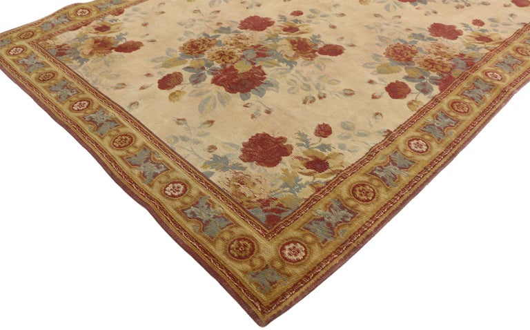 Vintage English Country Style Tapestry with Peony and Rose Bouquets ...