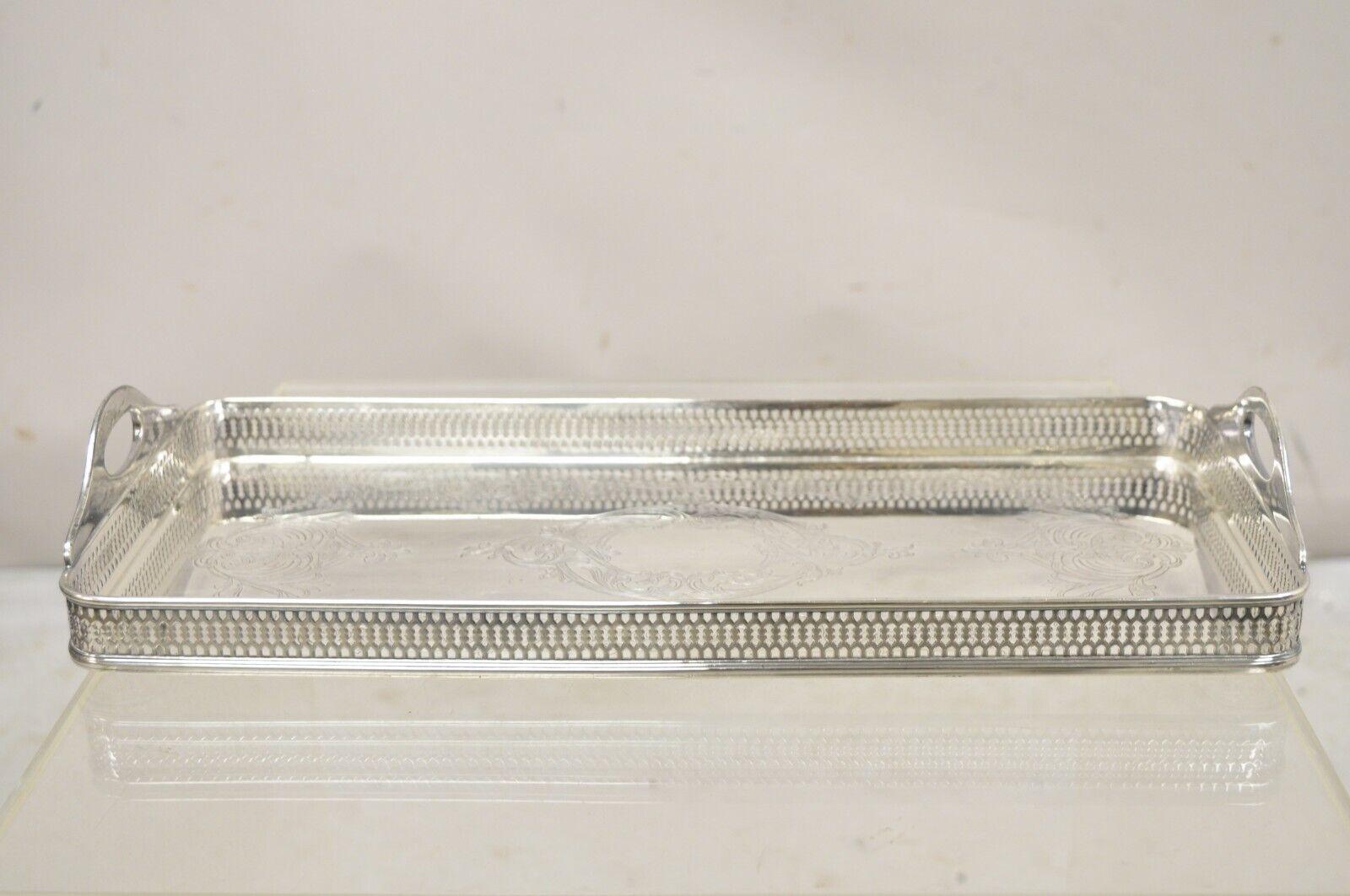 Vintage English LBS Co 2195 Silver Plated Small Pierced Gallery Tray ...