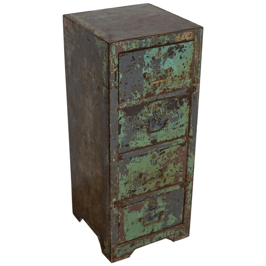 Vintage English Metal Filing Cabinet at 1stDibs