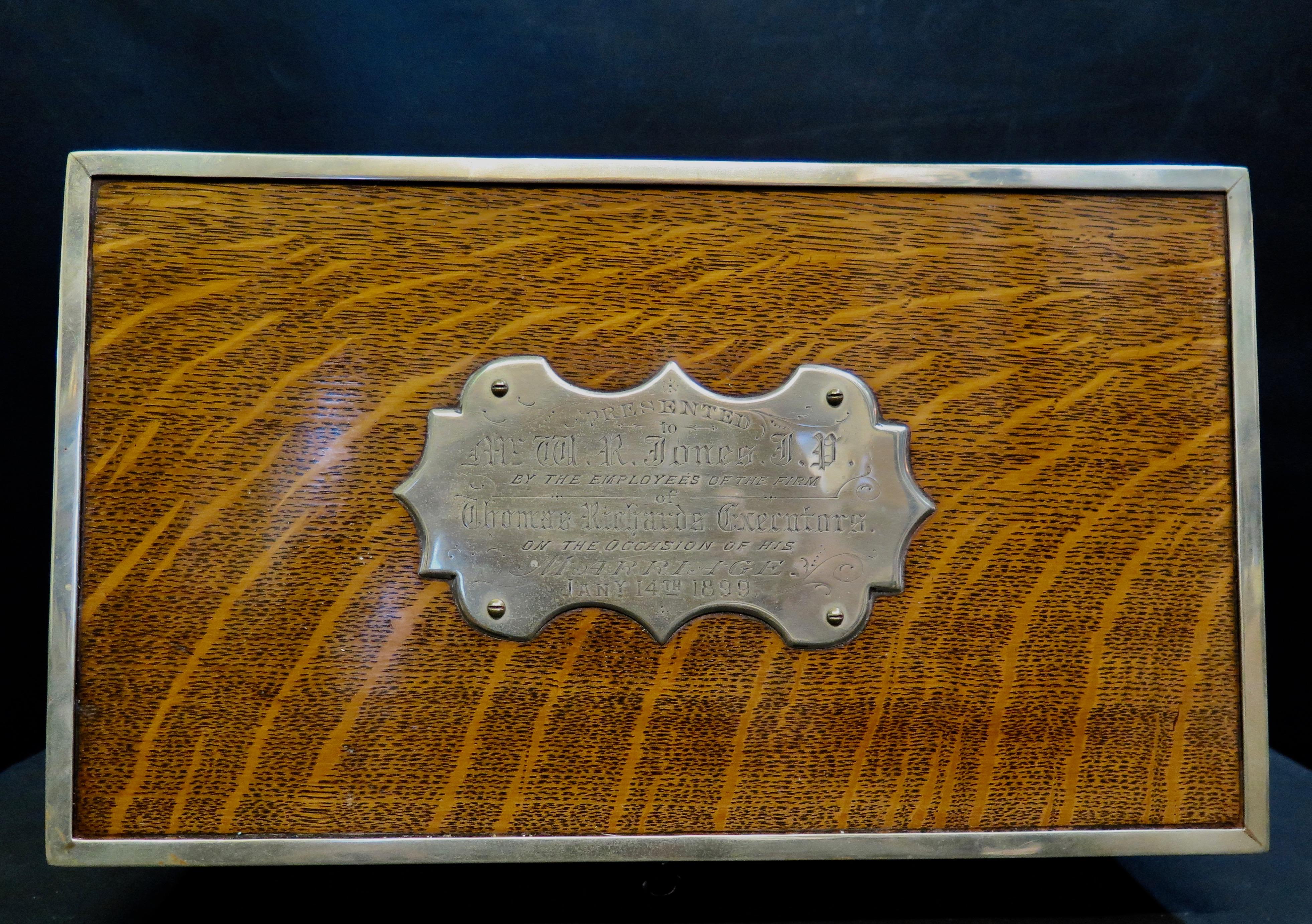 Vintage English Oak Presentation Box with Compartments at 1stDibs