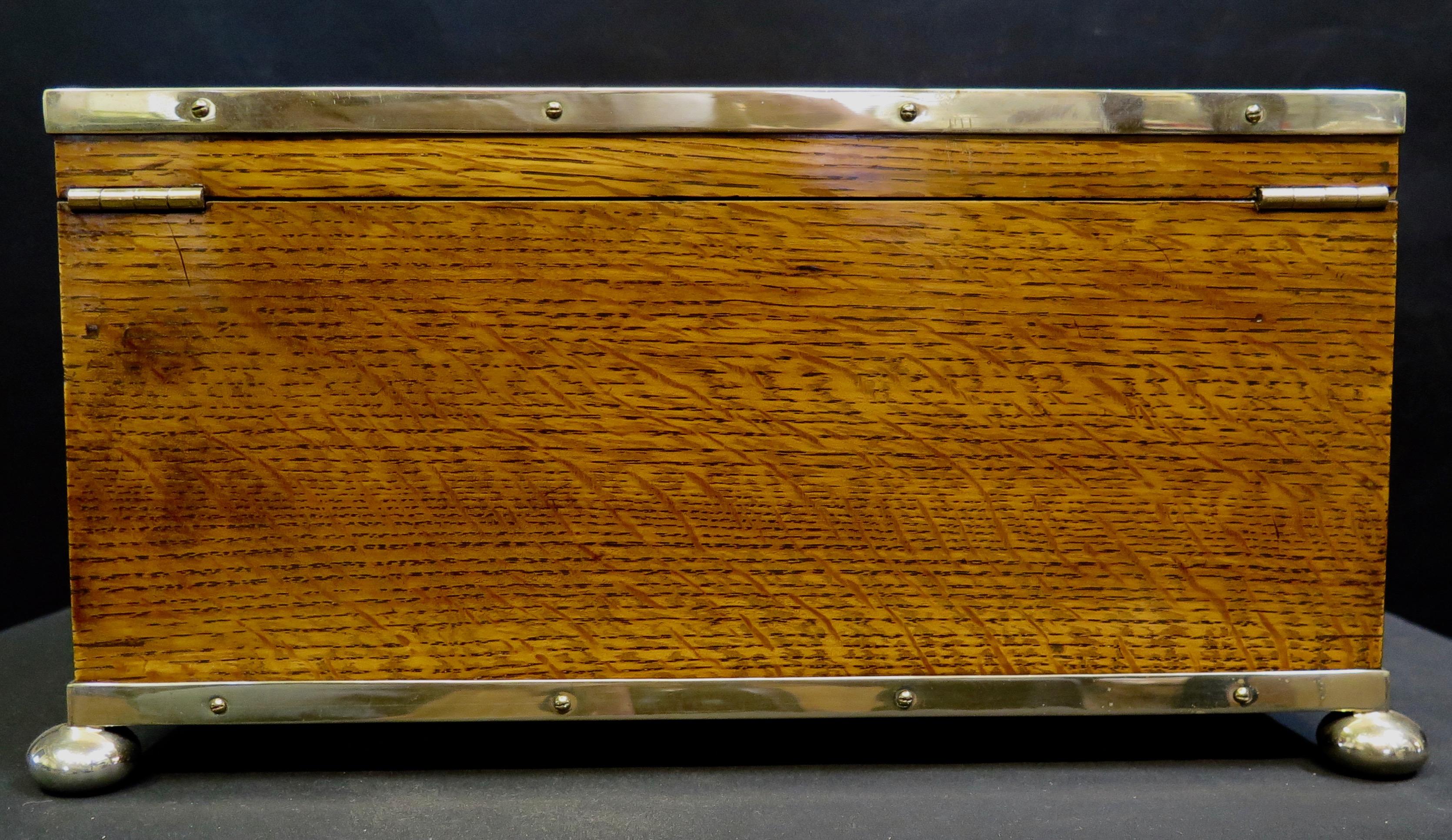 Vintage English Oak Presentation Box with Compartments at 1stDibs